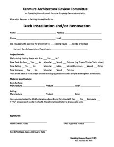 » Decking Request Form EH05